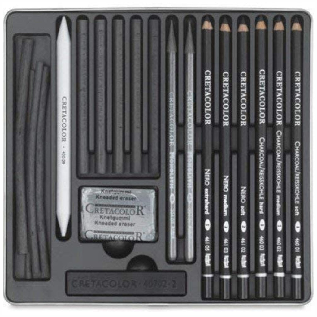 CRETACOLOR Black Box Charcoal Drawing Set of 20 - Tin Box – PAPERQUIRKS ...