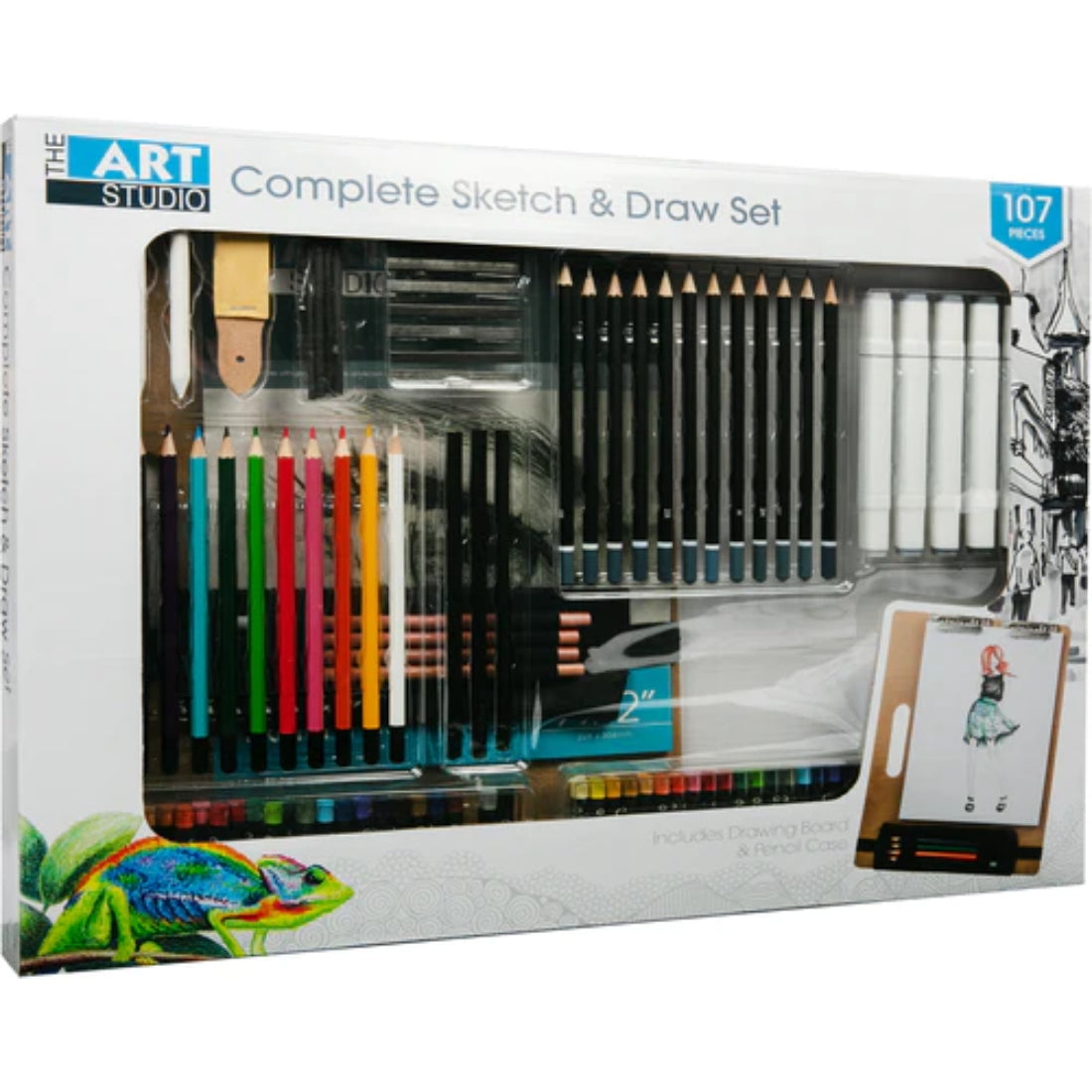 The Art Studio Complete Sketching and Drawing Set 107 Pieces ...