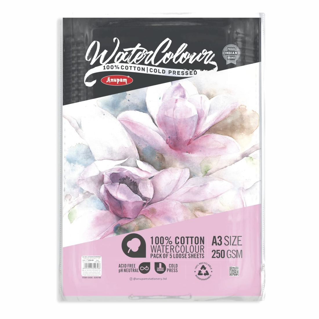 Water Color Paper | 100% Cotton | Cold Pressed Paper | 250 GSM ...
