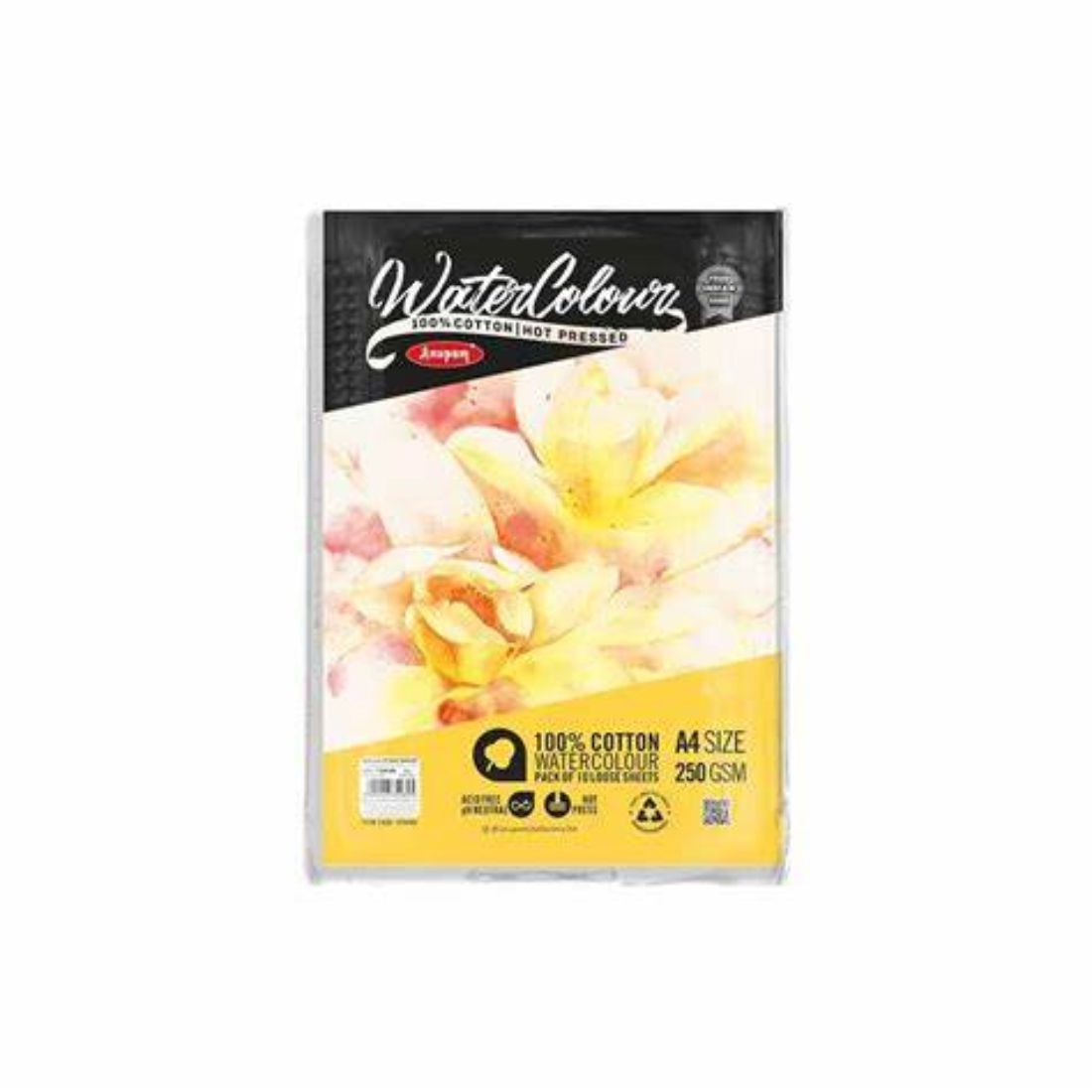A4 Water Color Paper | 100% Cotton | Hot Pressed | 250 GSM | 10 Sheets ...